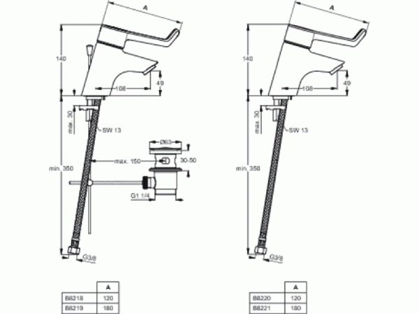 Смеситель Ideal Standard для умывальника CERAPLUS B8218AA – цена 33 801 ...